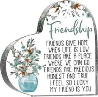 F Fityle Acryl Herz Plakette Ornament Briefbeschwerer Schreibtisch Dekoration Freundschaft Plakette Andenken Zeichen Wertsch&auml;tzung Zeichen Freund Geschenk