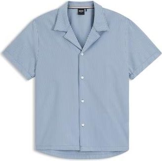 HUGO BOSS Chemise manches courtes col cubain &agrave; rayures