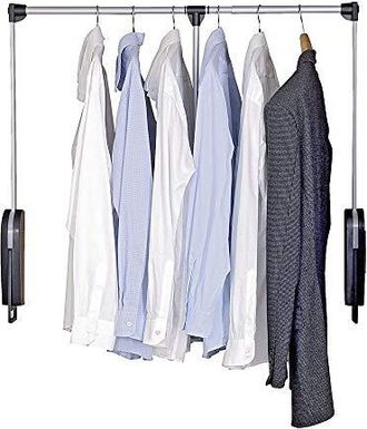 WENKO Barre de penderie relevable Barre de penderie basculante Argent Mat