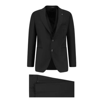 Tagliatore Drei-Teiler Anzug mit Weste - - Suits - Herren - Schwarzk - 2XL