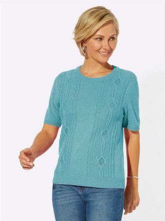 Witt Strickpullover Pullover Kurzarm Boucl&eacute;, Ajour, Jersey