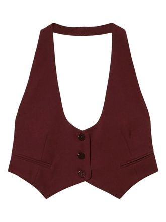 Twin-Set veston boutonn&eacute; &agrave; dos nu - Rouge