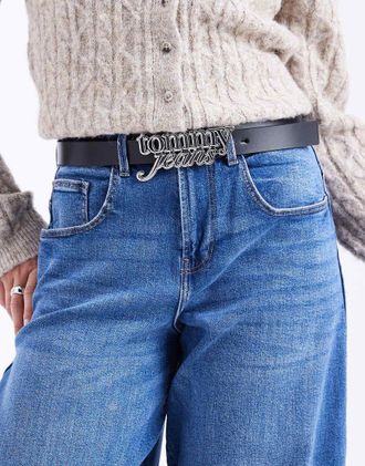 Tommy Jeans Ceinture &agrave; inscription logo - Noir