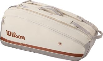 Wilson Roland-Garros 2025 Super Tour Tennisschlägertasche, Creme/Ton, für bis zu 9 Schläger