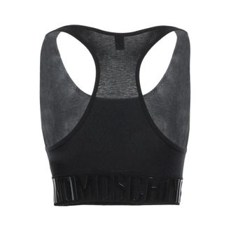 Moschino Womens Black Cotton Sport Bra Clothing