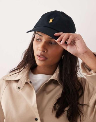 Polo Ralph Lauren Schwarze Baseballkappe mit Markenlogo