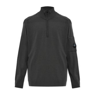 C.P. Company Pullover mit Rei&szlig;verschluss und Linsen-Detail - - Knitwear - Herren - Grau - L