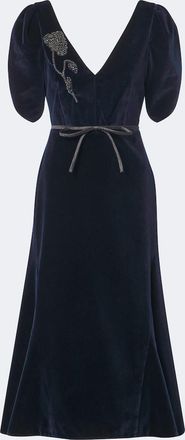 Erdem Verziertes Midikleid aus Baumwollsamt