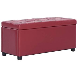 vidaXL Pouf de rangement 87,5 cm Rouge bordeaux Similicuir Vidaxl