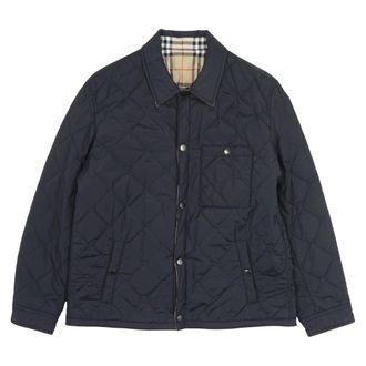 Burberry Homme, Vestes, Bleu, Taille: XL Brighton Reversible Padded Nylon Jacket
