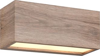 Trio Leuchten Außen Wandleuchte Mayenne 218560235, Aluminium Druckguss holz Nachbildung, Glas klar, exkl. 2x E14, Holzfarbig