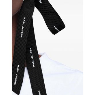 Marc Jacobs Logo-Print Grosgrain Ribbon Clip-On Earrings - Black