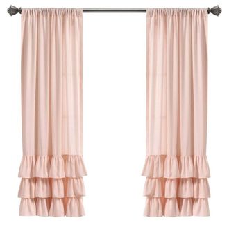 Lush Décor Blush Allison 16T004557 Rüschenvorhänge, Fensterpaneel-Set für Wohnzimmer, Esszimmer, Schlafzimmer, 160 x 101,6 cm (Paar)