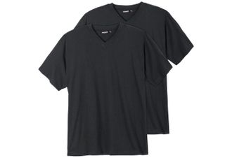 Adamo V-Shirt 2er-Pack V-Ausschnitt T-Shirt schwarz XXL Adamo