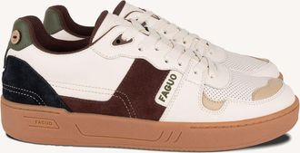 Faguo Baskets &eacute;crues & marron cuir - CEIBA