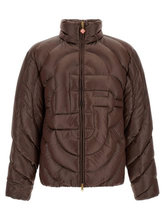 Casablanca Diamond Monogram Quilted Down Jacket - Brown
