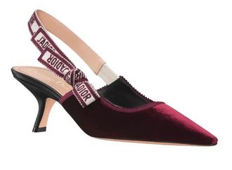 Dior Burgundy Velvet Sling Back Sandals Size 38