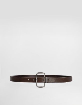 Dolce & Gabbana Calfskin Belt - Mann Gürtel Brown 105