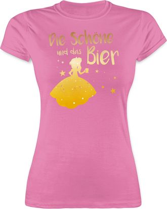 Shirtracer Shirt Damen - JGA Junggesellenabschied Frauen - Die Sch&ouml;ne und das Bier - XXL - Rosa - biershirt t-Shirts junggesellinnenabschied Bachelorette Party A
