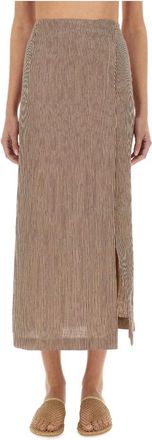 Alysi Femme, Jupes, Rouge, Taille: 36 FR Migro Strip Spacco Alto