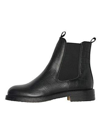 Vero Moda Femme Vmgina Bottes en Cuir, Noir, 39 EU