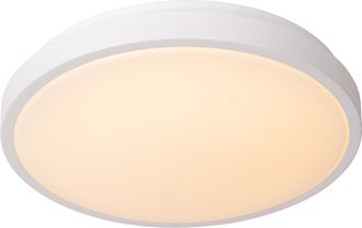 Lucide DASHER - Deckenleuchte Badezimmer - Ø 34,8 cm - LED - 1x18W 2700K - IP44 - Bewegung und Tag/Nacht-Sensor - Weiß