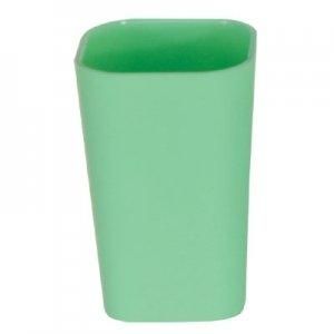 MSV 140690 Soft Touch Haut der Fischerei Becher PS/Beschichtung Gummi grün 7,3 x 7,3 x 11 cm