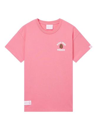 Fingercroxx t-shirt en coton à logo strassé - Rose