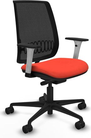 Piqueras y Crespo Stuhl mit Alarm-Armlehnen, h&ouml;henverstellbare Lendenwirbelst&uuml;tze, ausgestattet mit Syncro/Traslack und injiziertem Schaum. Mit 65 mm Nylon-Rollen, Schw