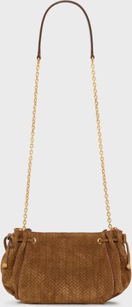 Gerard Darel Sac en cuir velours effet tress&eacute; - LE MINI 24 - Ambre