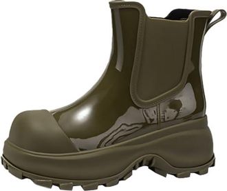 Generic Bottes de pluie pour femme - Sans chaussettes - En caoutchouc - Pour lext&eacute;rieur, Vert, 37.5 EU