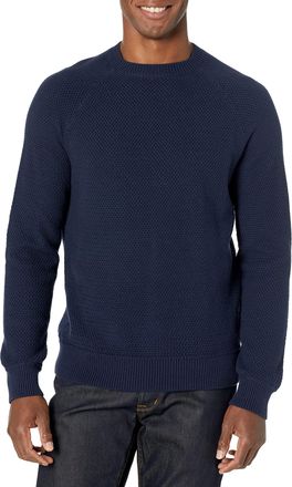 Amazon Essentials Herren Oversize-Pullover mit Rundhalsausschnitt aus strukturierter Baumwolle, Marineblau, XXL