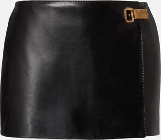 Balenciaga Jupe-short en cuir