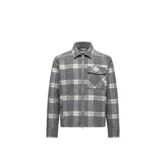 Moncler Tartan Zip-Up Shirt Jacket