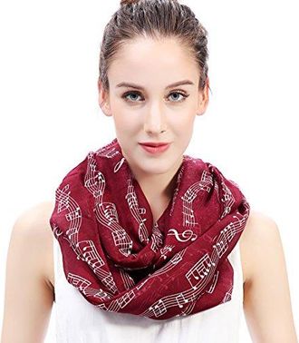 Lina & Lily foulard tube imprimé notes de musique (Bordeaux)