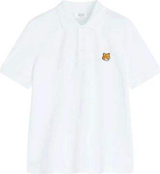 Maison Kitsun&eacute; Homme, Tops, Blanc, Taille: M Fox Head Regular Polo
