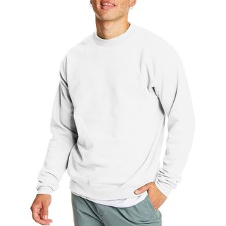 Hanes Herren EcoSmart Fleece Pullover Crewneck Sweatshirt 1er Oder 2er Pack Hemd, Wei&szlig;, 4X-Large