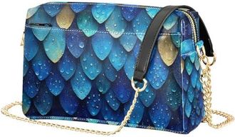 Mnsruu Sacs à bandoulière pour femme, sac à main en cuir texturé bleu