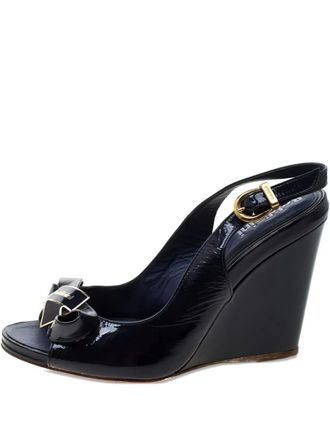 Baldinini sandales compensées en cuir 95 mm - Bleu