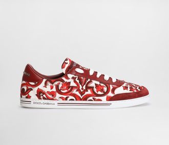 Dolce & Gabbana Sneaker Saint Tropez Light Aus Baumwolle Mit Majolika-print - Mann Sneakers Multicolor 41.5