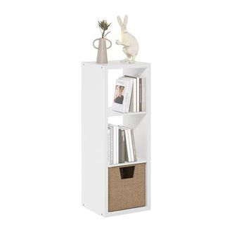 Furinno Cubicle Organisateur de Rangement Cube décoratif à Dos Ouvert, 3 Cubes, Blanc