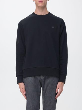Fred Perry Sweat-shirt &agrave; col rond en coton avec logo brod&eacute; et &eacute;paules tombantes