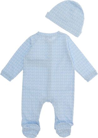 Emporio Armani Monogram Tech Fabric Bodysuit - Light Blue