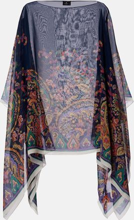 Etro Poncho aus Crêpe de Chine aus Seide