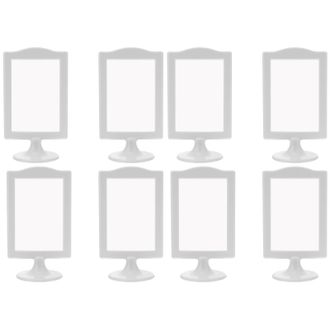Yardwe Doppelseitiger Bilderrahmen 10x15 Wei&szlig; Kunststoff, 8er Set, Stehender Fotorahmen Mit Sockel F&uuml;r Tisch, Regal Und Theke, Ideal F&uuml;r Zuhause