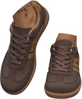 Minetom Sneakers Femmes Suède Épissage Baskets Mode Chaussures Décontractées Simples pour Marcher Courir Fitness D Marron 36 EU