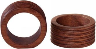 ASA Selection 2er Set Serviettenringe Rund Gerillt Wood L 5,3 cm B 5,3 cm H 2,5 cm