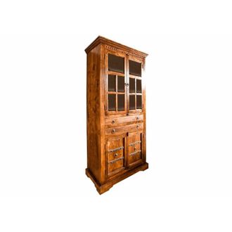 Massivmoebel24 Vitrine Akazie 95x50x195 honig lackiert OXFORD 0452