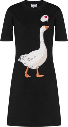 Moschino Femme, Robes, Noir, Taille: 32 FR Goose Cotton Knit Dress