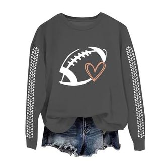 Generic Pull pour femme - Imprim&eacute; graphique britannique - Haut surdimensionn&eacute; - Col rond - Manches longues - Automne - Hiver - D&eacute;contract&eacute; - Confortable - Ten